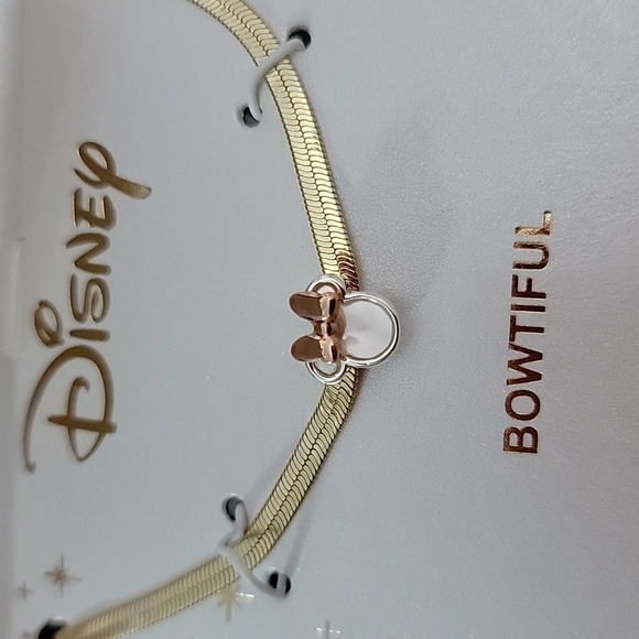 Disney | Jewelry | Disney Bowtiful Gold Chain Minnie Mouse Charm ...